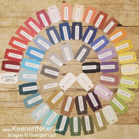 2023-2024 Stampin' Up! Colors in Rainbow Order Labels - KeenerINKer